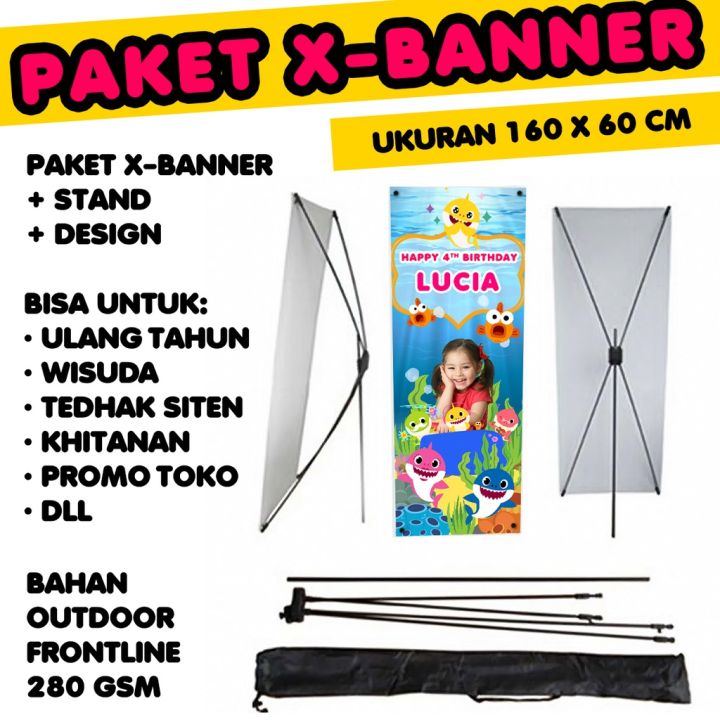 Standing Banner/ X-Banner / Banner Promosi - Paket Free Desain + Stand ...