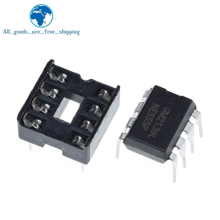 20Pcs , (10 Each) NE555 NE555P IC 555 Timer Programming Oscillator Chip & 8 Pin DIP Sockets ...