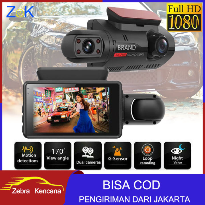Dual Lensa Dash Cam Untuk Mobil Kotak Hitam Full HD 1080P Mobil Perekam ...