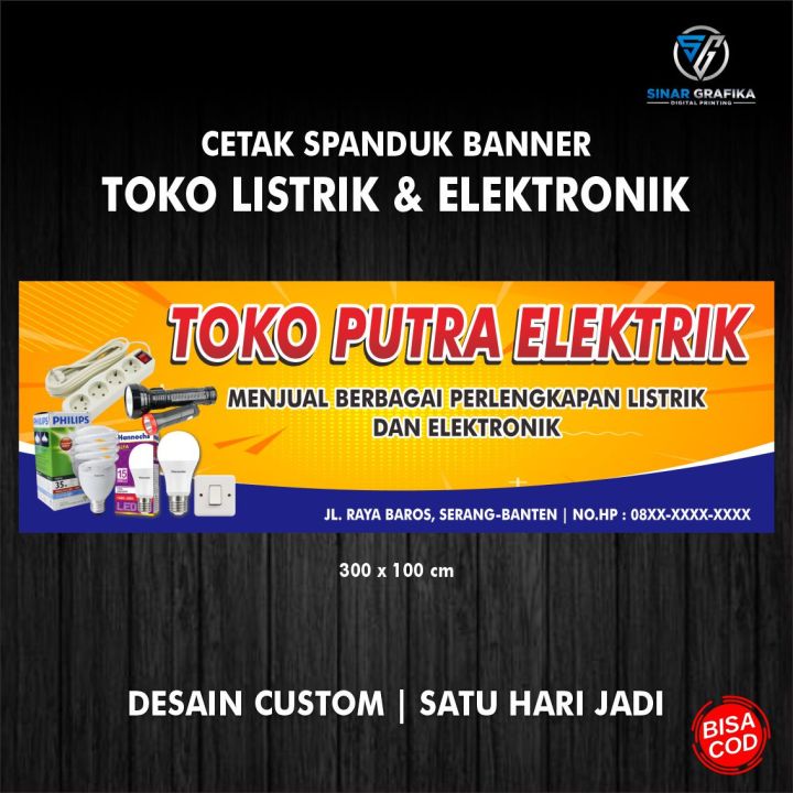Spanduk Banner Toko Listrik & Elektronik / Bisa Request Desain | Free ...