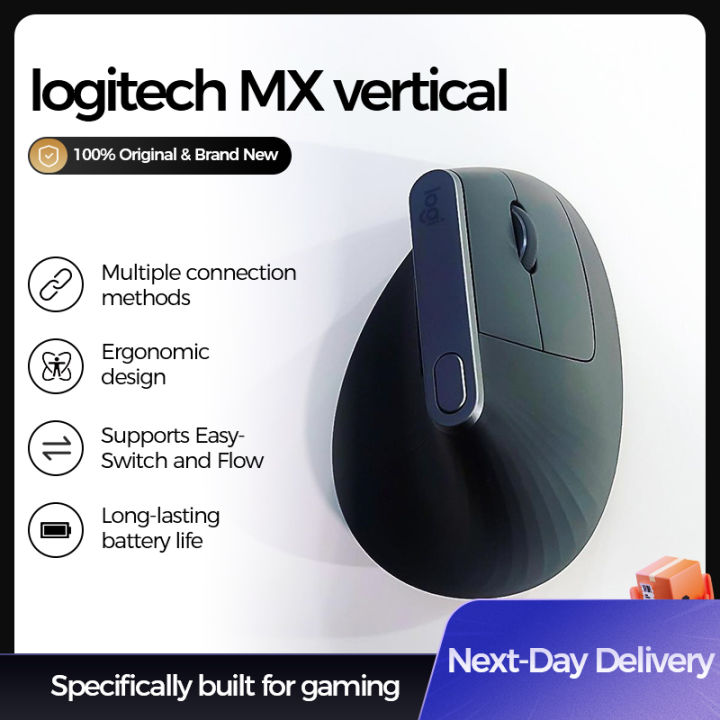Logitech MX Vertical Wireless Ergonomic Mouse 57° Vertical Design ...