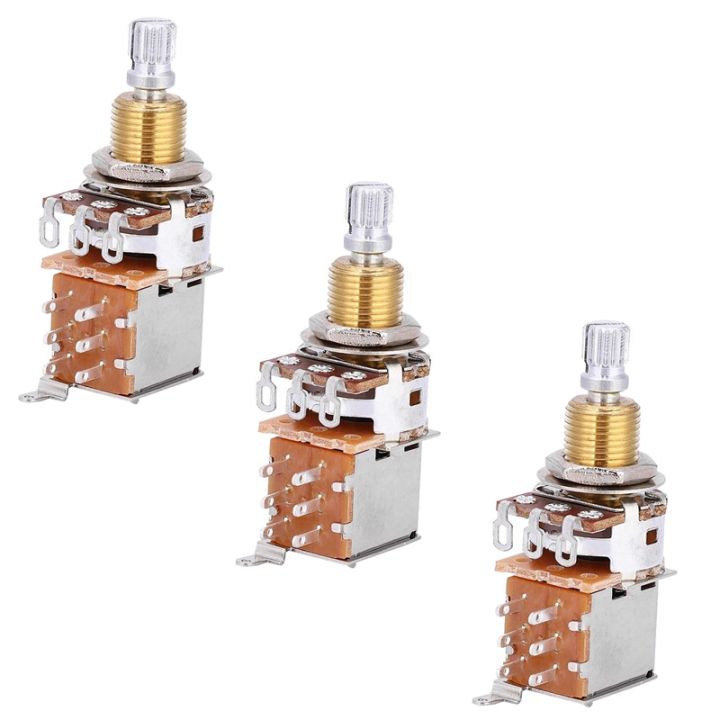 3Pcs A500K Potentiometer Push Pull Switch Guitar Control Pot Electric ...