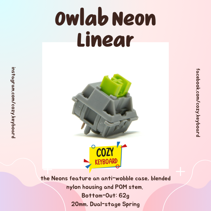[cozy.keyboard] OWLAB NEON SWITCH (dual-stage 20mm springs) สปริงสอง ...