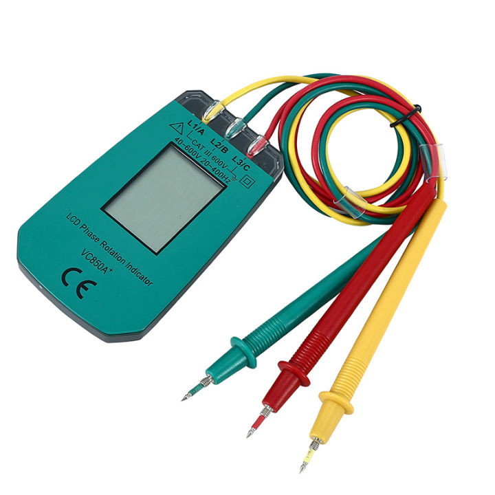 3-Phase Tester Digital Phase Rotation with LED Indicator AC Phase ...