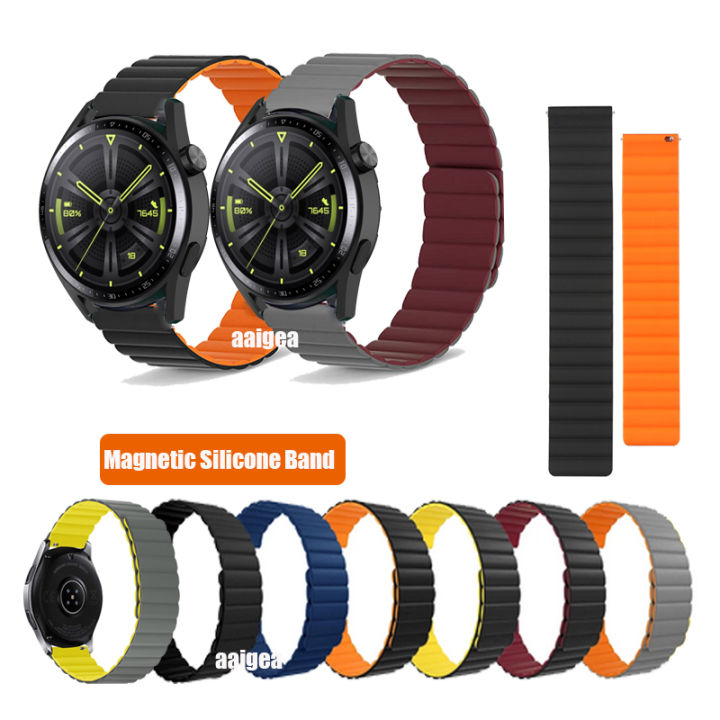 20mm 22mm Bracelet Magnetic Loop Silicone Strap Band For Huawei Watch ...