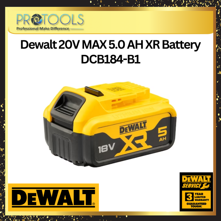 DEWALT DCB184-B1 20V MAX 5.0 AH XR Battery | Lazada