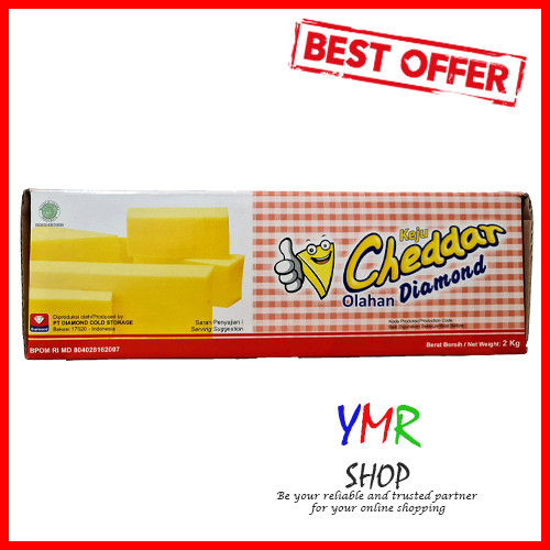 Keju cheddar chedar cheese blok halal Diamond 2kg 2 kg | Lazada Indonesia