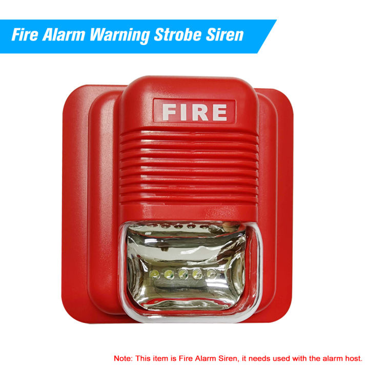 Fire Alarm Warning Strobe Siren Horn Sound & Strobe Alert Security System for Home Office Hotel ...