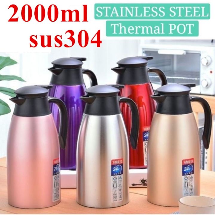 2L SUS304 Stainless Steel Insulation Household Warm Keeping Vacuum Jug | Lazada