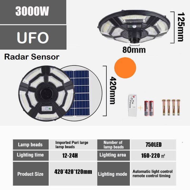 🌻 Local Stock 🌻 Ready Stock Solar Flood Outdoor ufo Solar Road Lamp Si UFO Garden light ...