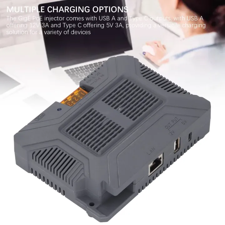 Ethernet Switch PoE Injector Adapter DC9-36V 200W GigE PoE Injector for ...