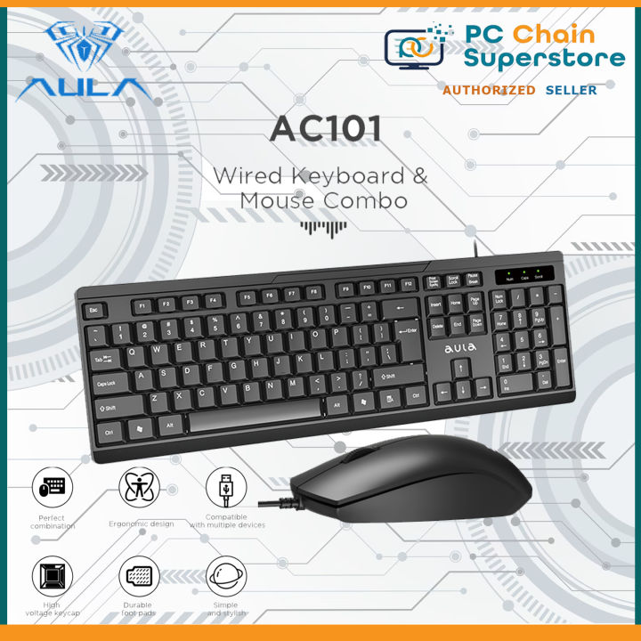 AULA AC101 Wired USB Keyboard and Mouse Combo | Lazada PH
