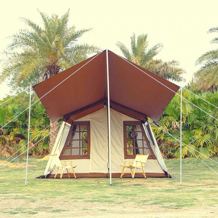 Outdoor camping camping double tent family multi-person cabin luxury camping tent Ogawa with 52r ...
