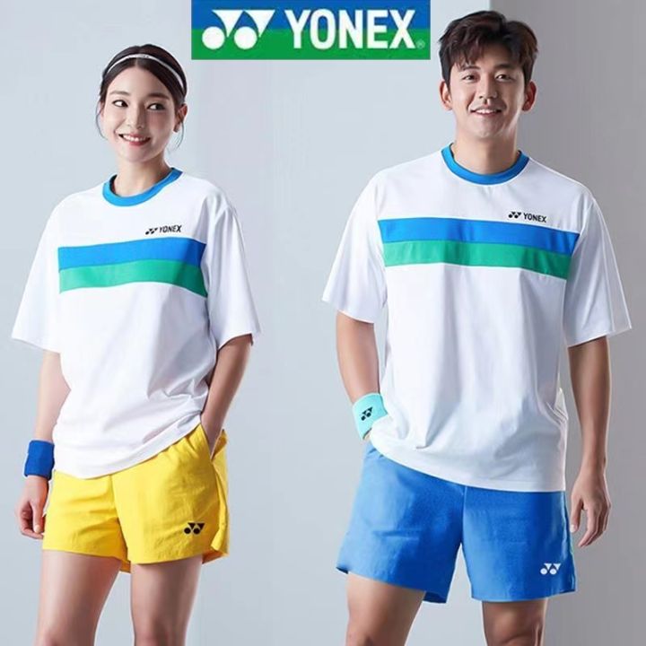 Yonex spring and summer new badminton clothing men and women couples badminton T-shirt tops ...