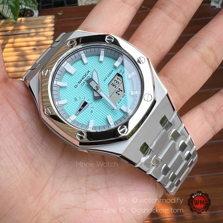 G-Shock Custom AP Style Tiffany Blue Dial with Sand Blasting Bracelet ...