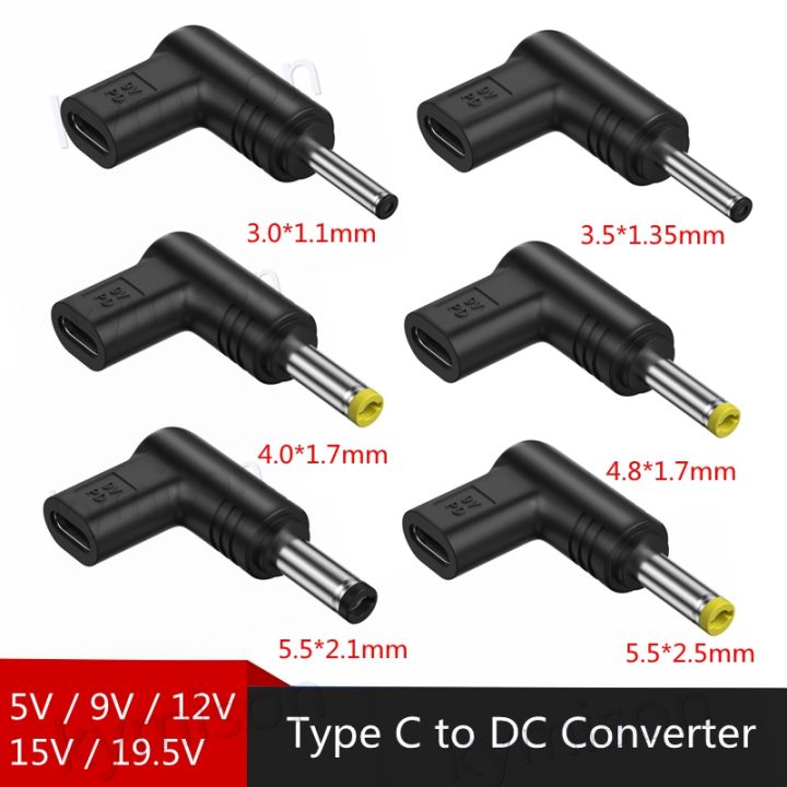 USB C PD To DC Power Connector Universal 5V 9V 12V 15V 19.5V TypeC To ...