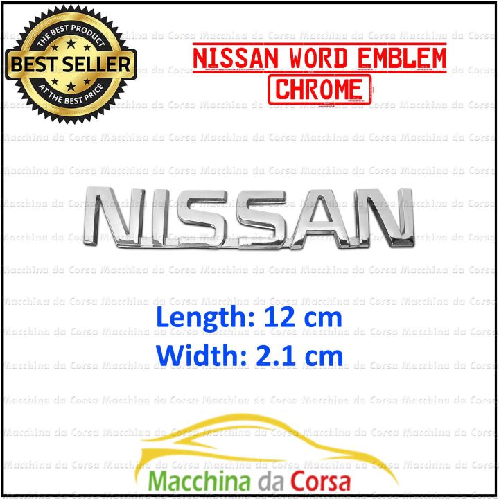 Nissan Word Logo Emblem Badge for Nissan Cars (Chrome) | Lazada PH