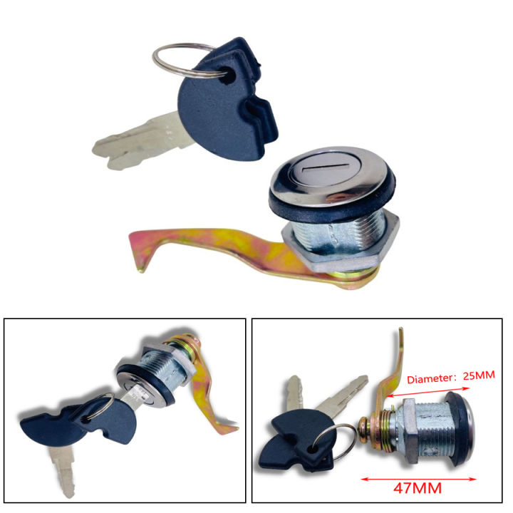 1PC Motorcycle Rear Trunk Lock With 2 Keys CNC Electric Bike Tail Box ...