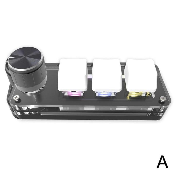 （in stock）Mini 3 Keys Knob Function Keypad RGB USB Custom Macro Programmable Keys Copy And Paste ...