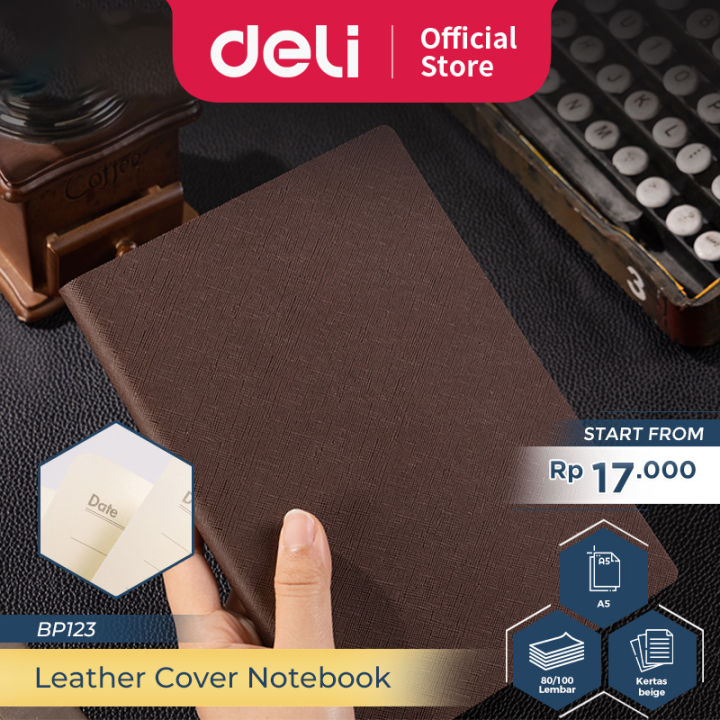 Deli Leather Cover Notebook / Buku Catatan Sampul Kulit A5 80 Lembar ...