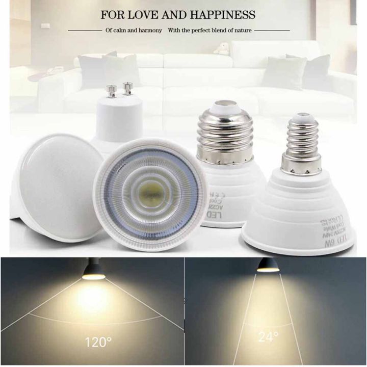 HOME MI LED Light Bulb E27 E14 MR16 GU10 6W Lamp Spotlight Condenser Diffusion Spot Light | Lazada