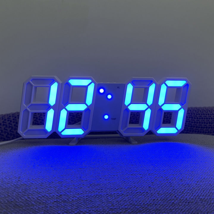 3D Digital Clock Wall Clock Smart Alarm Clock With Temperature Display ...