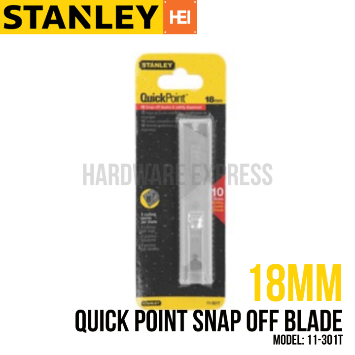 Stanley Quick Point 18mm Snap-off Blades (11-301T / 11-301) - Cutter ...