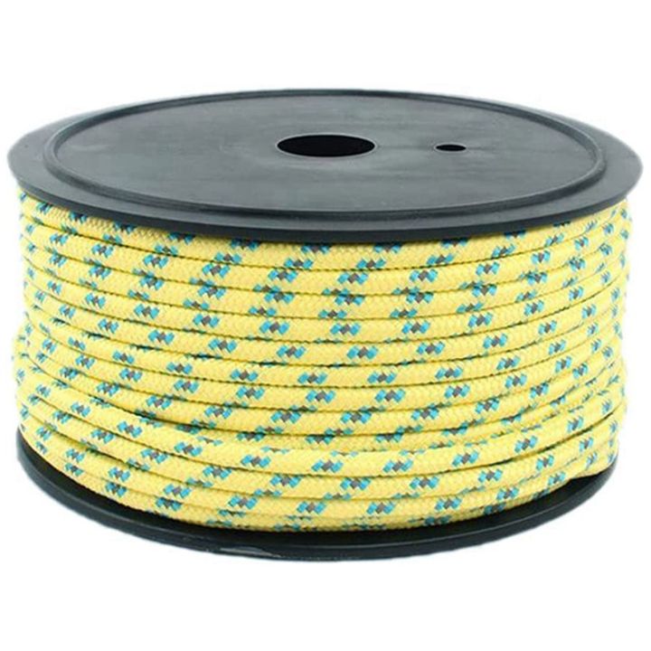 (ZKTI) Outdoor 5mm Bold Reflective Rope 50M Tent Rope Ground Nail Pull ...