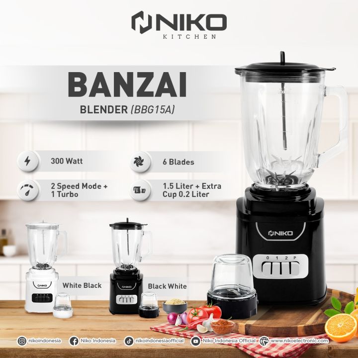 NIKO BANZAI BLENDER 1.5 Liter BBG15A / BLENDER NIKO BANZAI 1,5 LITER ...