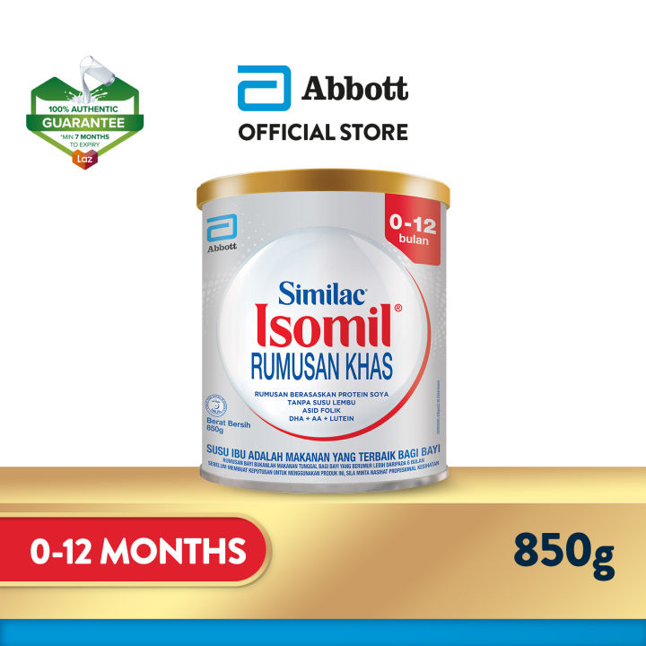 Isomil 850g for 0 to 12 Months (Soy Formula for Milk Protein Allergy ...