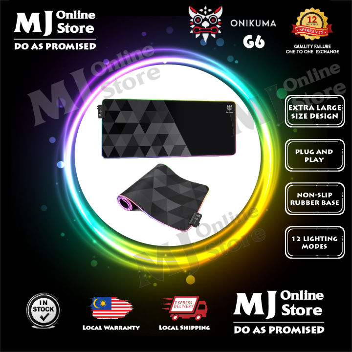 ONIKUMA G6 Black Colour RGB Lighting Gaming Mouse Pad USB Luminous Waterproof Mousepad | Lazada
