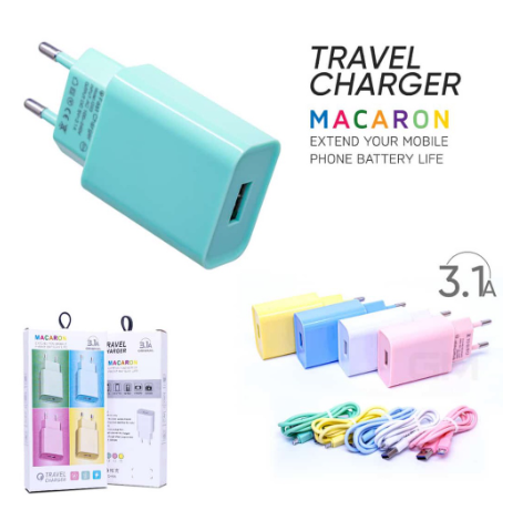 Adaptor Batok Charger Macaron QC 3.1A harga satuan pcs Murah dan ...