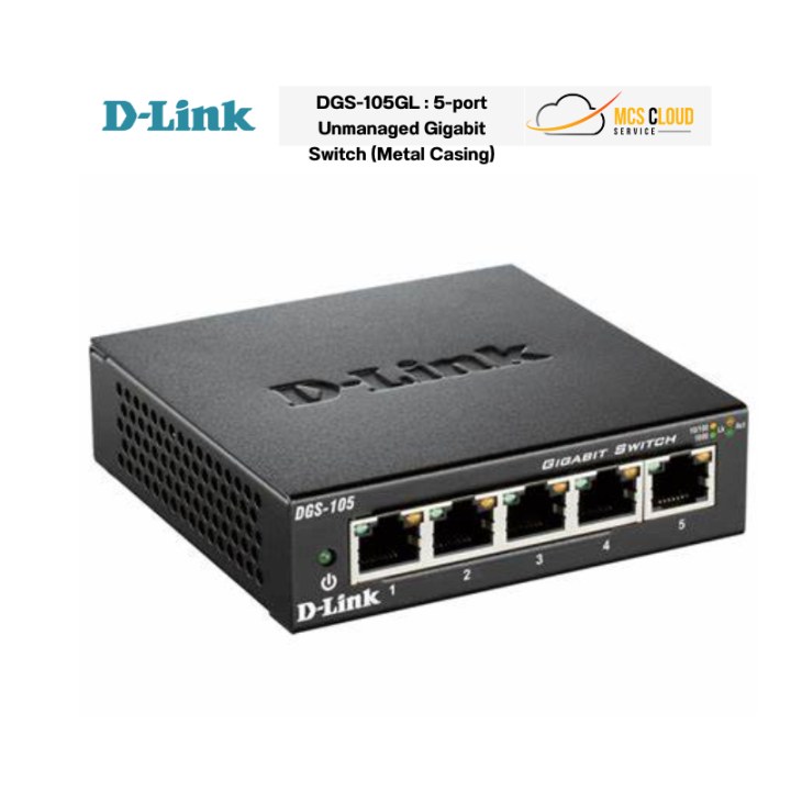 D-Link DGS-105GL : 5-port Unmanaged Gigabit Switch (Metal Casing ...