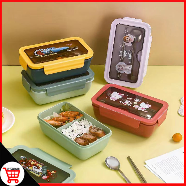 City Goods Portable Bento Box Cartoon Character Lunch Box Kids School ...