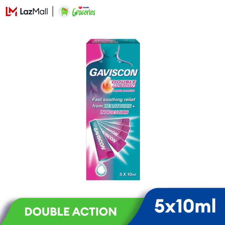 Gaviscon Double Action Liquid Sachet 10ml X5 Relief From Heartburn