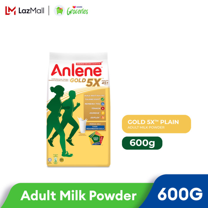 Anlene Gold 5X Adult Milk Formula Powder Plain 600g | Lazada