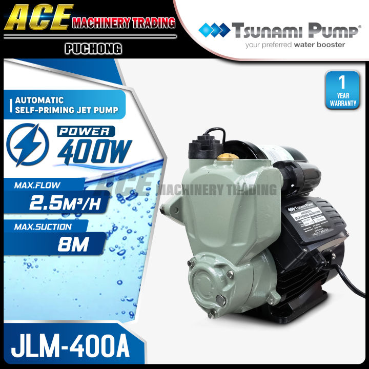 [ TSUNAMI ] JLM-400A 400W MAX METER HEAD 35M INTELLIGENT AUTOMATIC SELF-PRIMING JET PUMP 400W ...