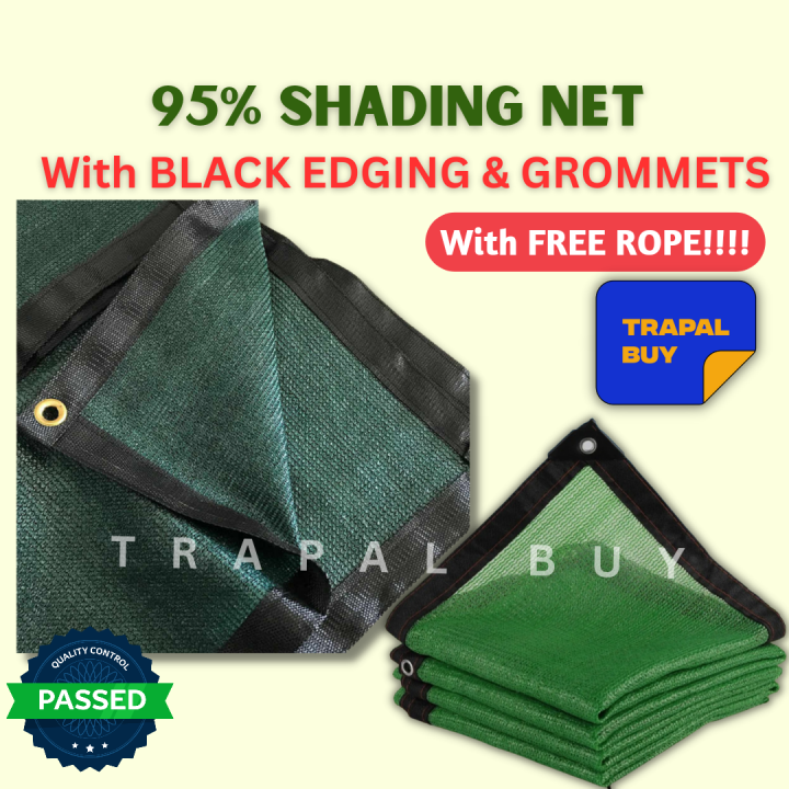95% SUN SHADE NET with BLACK EDGING AND GROMMETS - PROTECTION SHADE NET ...