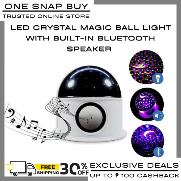 LED Crystal Magic Ball Light With Built-in Bluetooth Speaker RGB LED ...