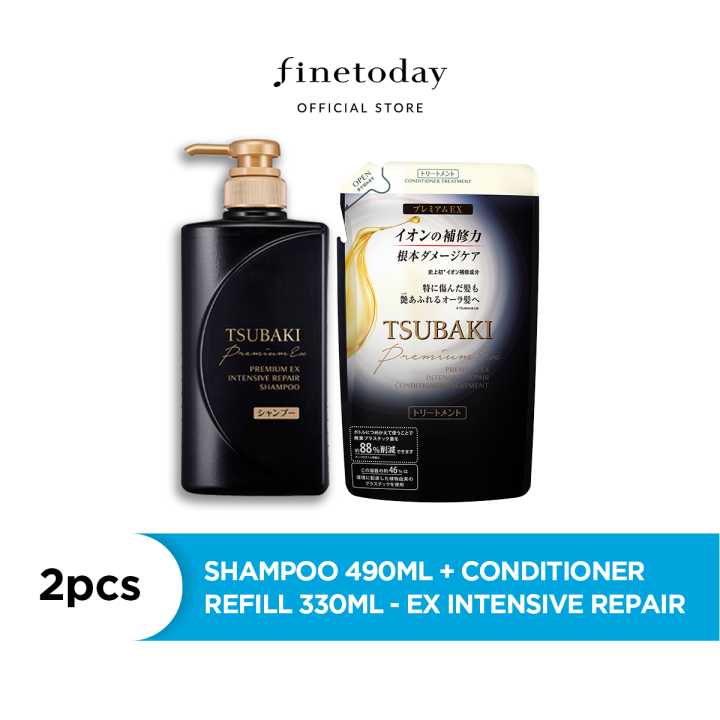 TSUBAKI Premium Ex Intensive Shampoo 490ml + Ex Intensive Conditioner Refill Bundle | Lazada PH