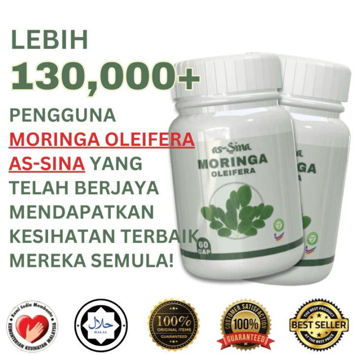 100% ORIGINAL MORINGA AS SINA HQ UBAT DARAH TINGGI KENCING MANIS SAKIT ...