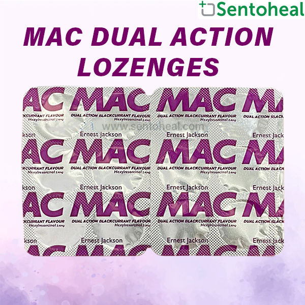 Mac Dual Action Blackcurrant Lozenges 12 lozenges for Sore throat ...
