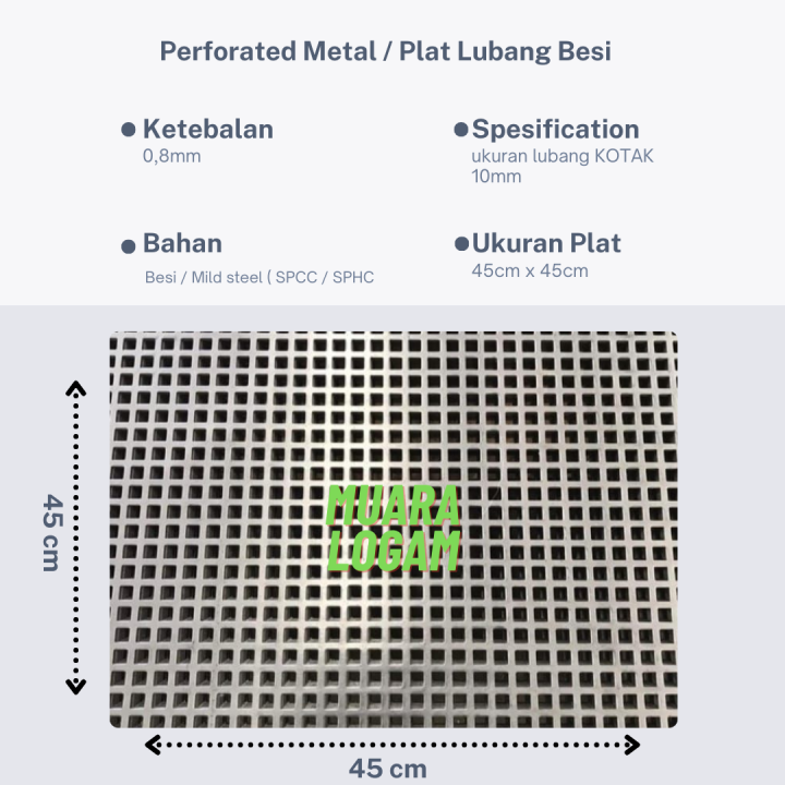 Plat besi ram speaker 45 x 45 cm lubang kotak 10 mm | Lazada Indonesia