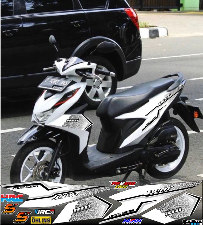 STRIPING/STICKER CUSTOM DESAIN HONDA BEAT DELUXE VARIASI MOTIF STYLIST ...
