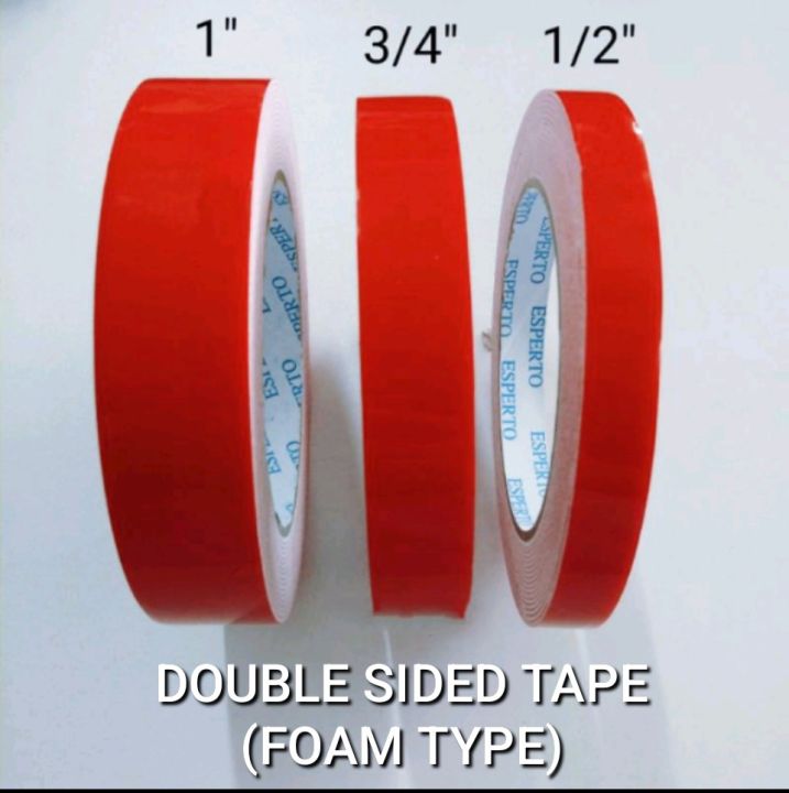 Double Sided Tape Mounting Tape (Foam Type) Esperto ½" ,¾", 1" | Lazada PH