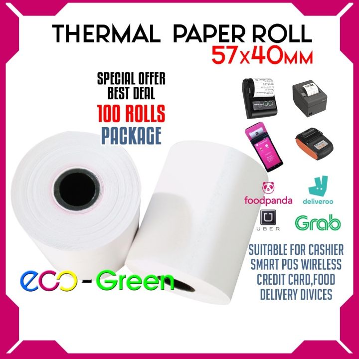 roll 57 x 40mm Thermal paper handheld Receipt Paper Roll | Lazada PH