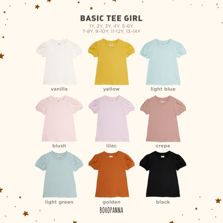 BOHOPANNA - BASIC TEE GIRL - Atasan Anak Perempuan | Lazada Indonesia