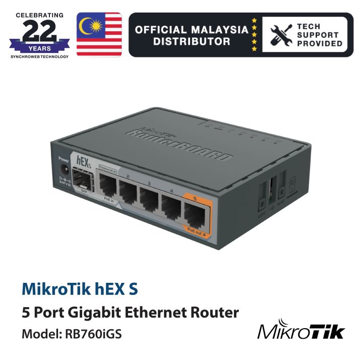 Mikrotik 5 Port Gigabit Ethernet Router HEX S | Lazada