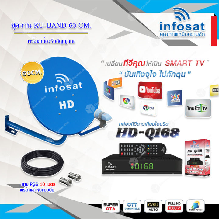 INFOSAT HD-Q168 2024 กล่องทีวีดาวเทียมระบบไฮบริด | Lazada.co.th