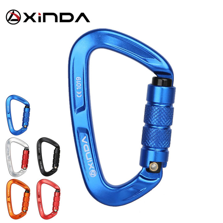XINDA Rock Climbing Carabiner 25KN Safety D-Shape Buckle Auto Lock ...
